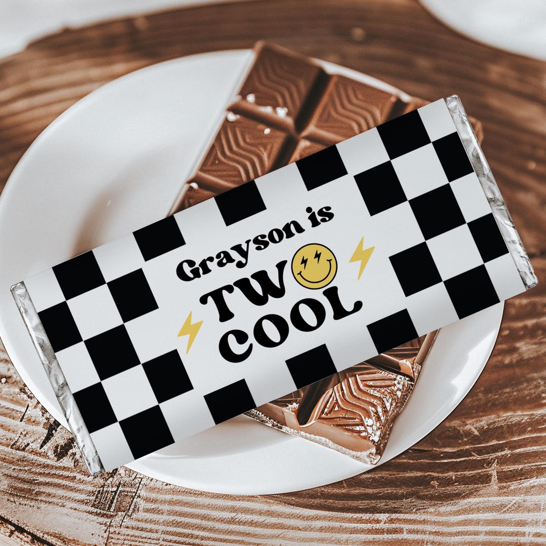 Two Cool Chocolate Bar Wrapper, Two Cool Party, Second Birthday, Two ...