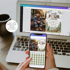 Made Four Adventure Camping Birthday Bundle, Fourth Birthday, 4th ...