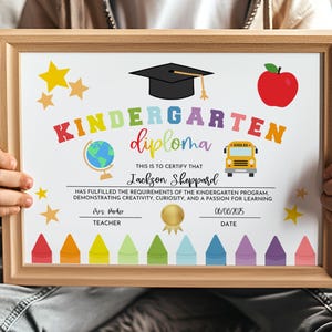 Printable Kindergarten Graduation Diploma, Kindergarten Graduate ...