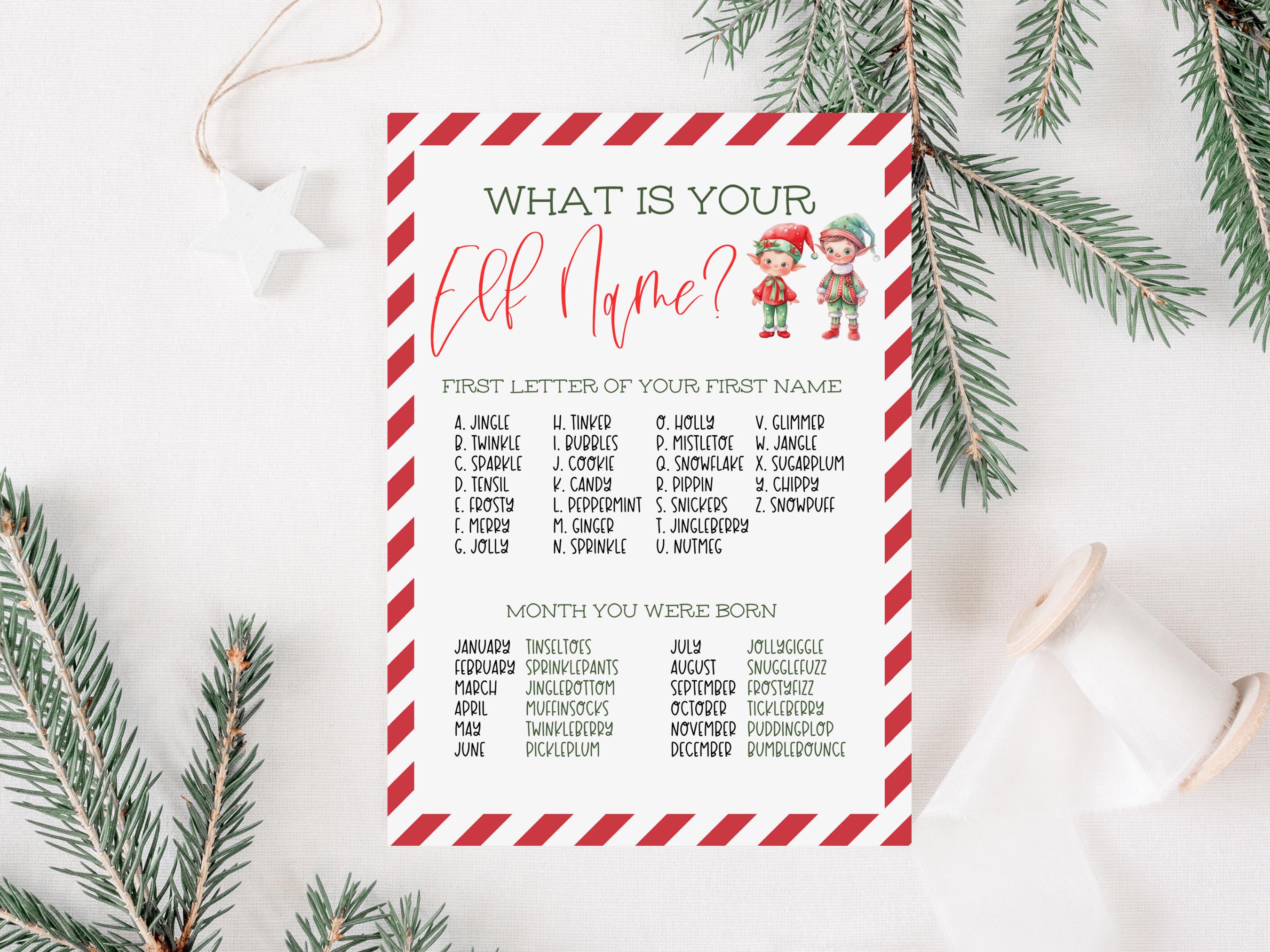 Elf Name Game, Christmas Party Game, Christmas Party Game, Instant ...