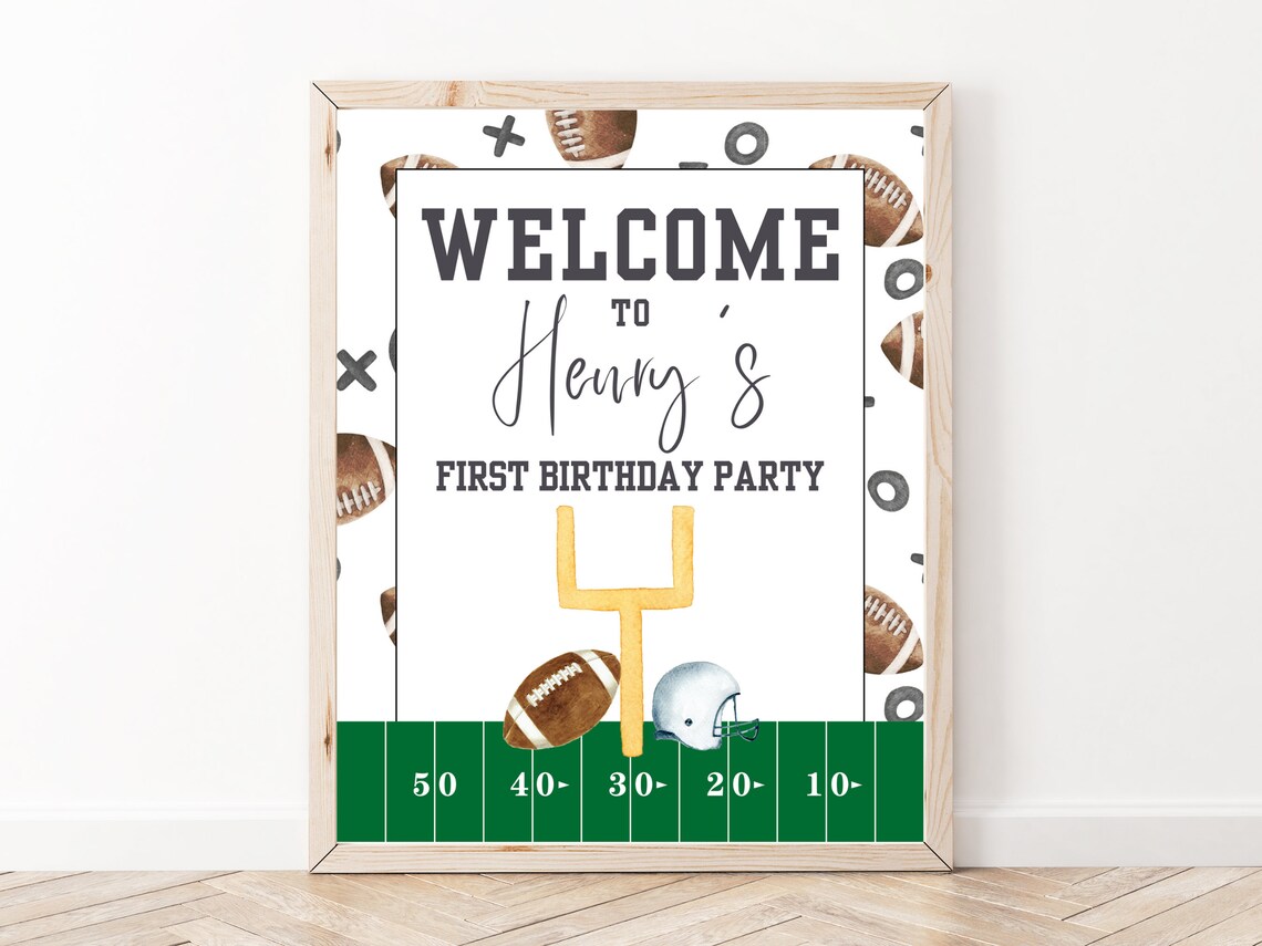 Football Birthday, Welcome Sign, Football Party, Football Welcome ...