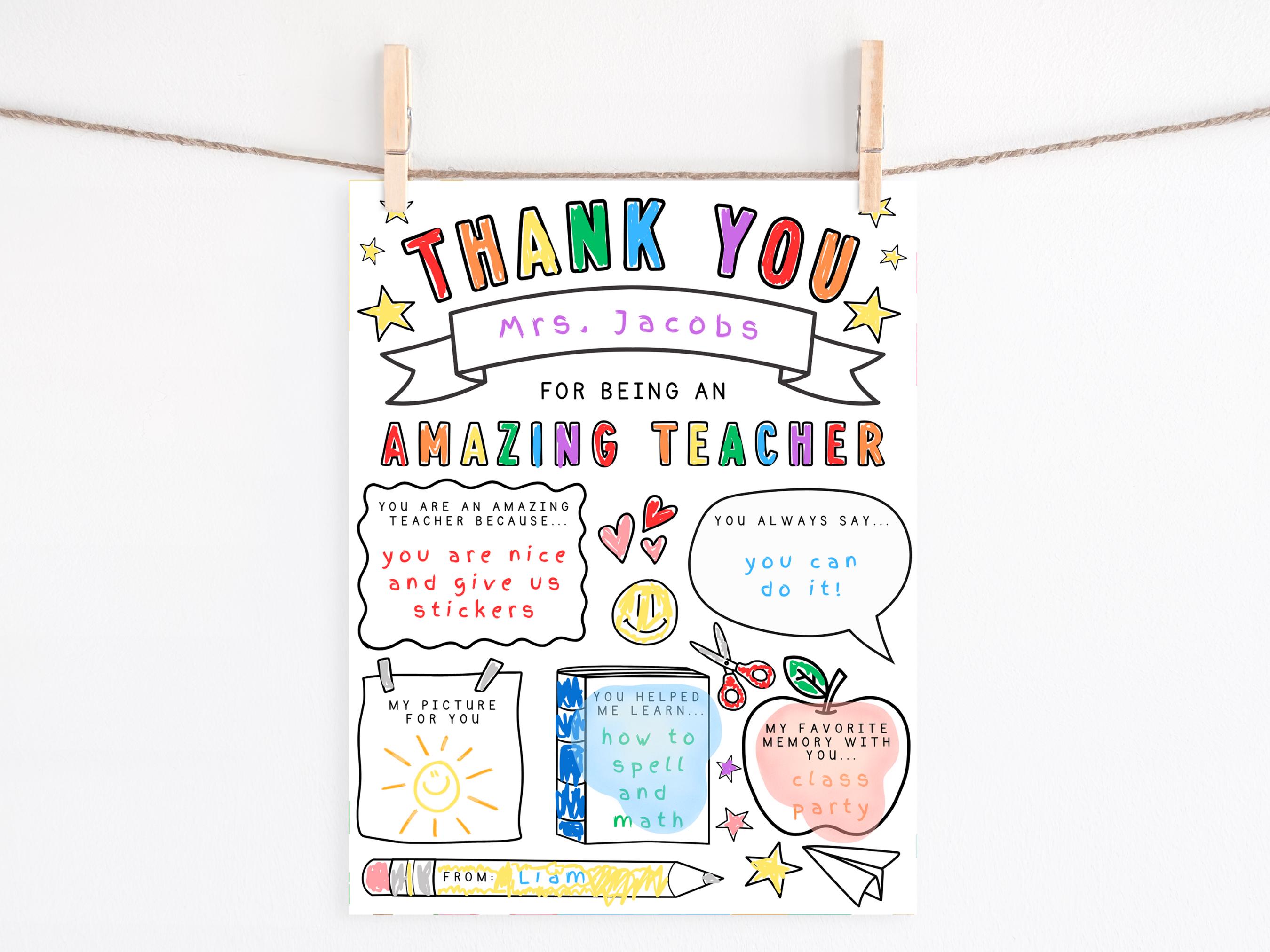 Teacher Appreciation Printable Coloring Page, Teacher Gift, Teacher ...