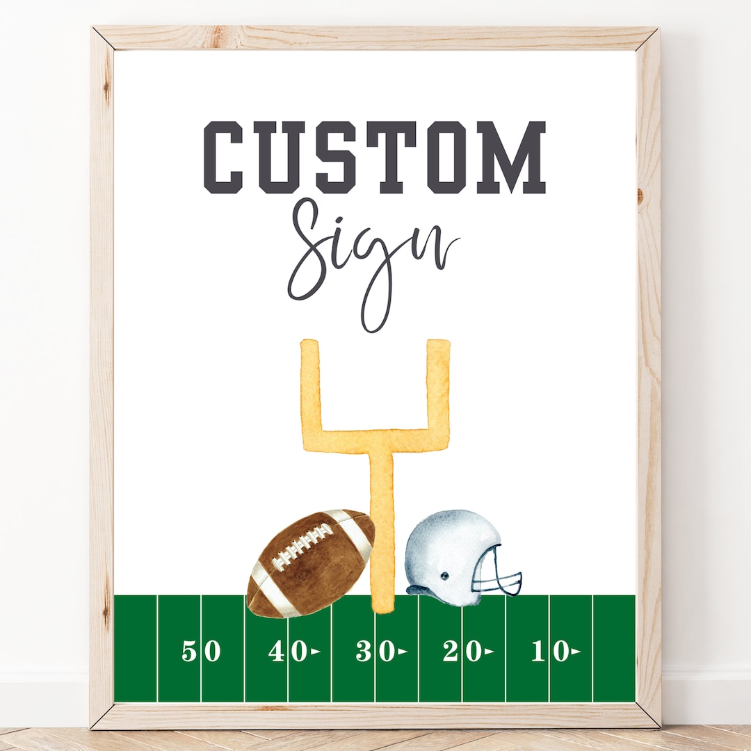 Football Birthday Party Custom Sign, Instant Download, First Down ...
