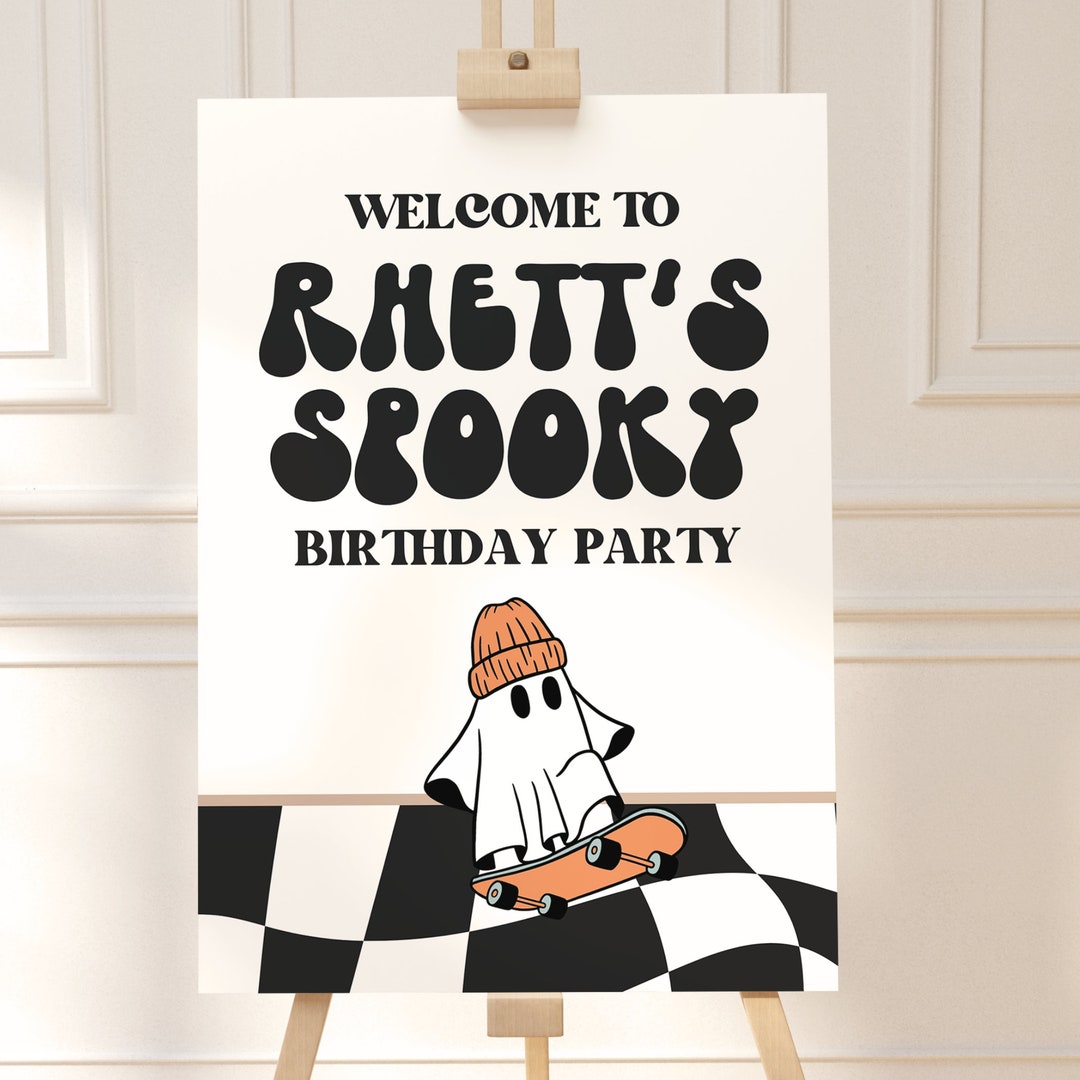 Halloween Birthday Welcome Sign, Spooky One, Two Spooky, Halloween ...