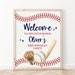 Baseball First Birthday Party Welcome Sign | 1st Birthday | Rookie ...