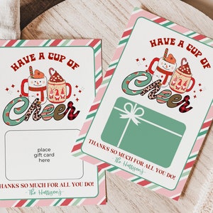 Printable Coffee Gift Card Holder Template Christmas Card - Etsy