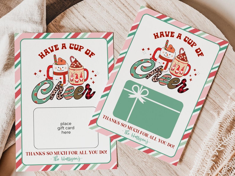 Printable Coffee Gift Card Holder Template Christmas Card - Etsy