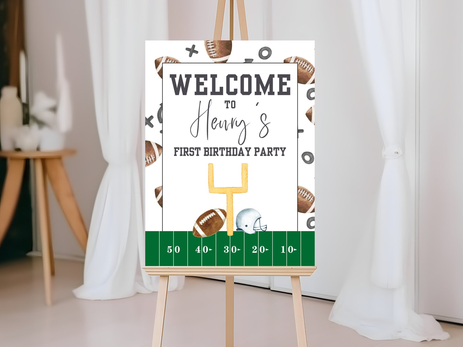 Football Birthday, Welcome Sign, Football Party, Football Welcome ...