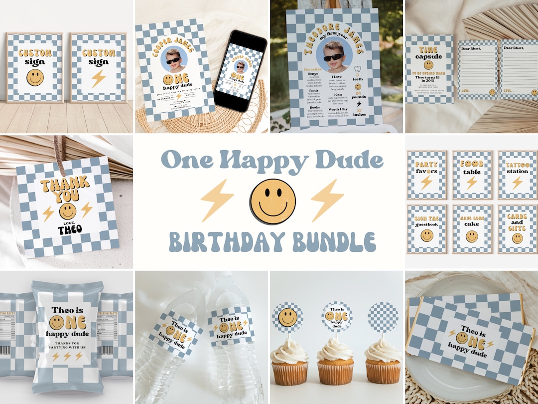 One Happy Dude Birthday Party Bundle | Instant Download | Editable ...