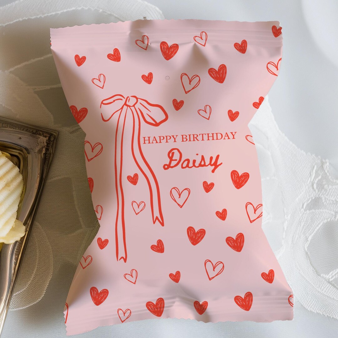 Valentines Birthday Chip Bag Template, Little Sweetheart Birthday ...