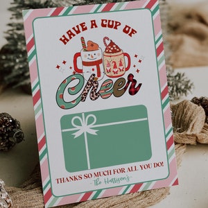 Printable Coffee Gift Card Holder Template Christmas Card - Etsy