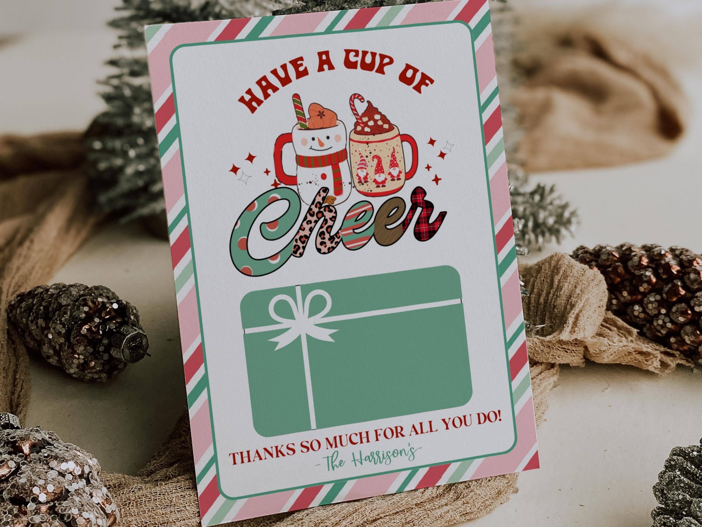 Printable Coffee Gift Card Holder Template Christmas Card - Etsy