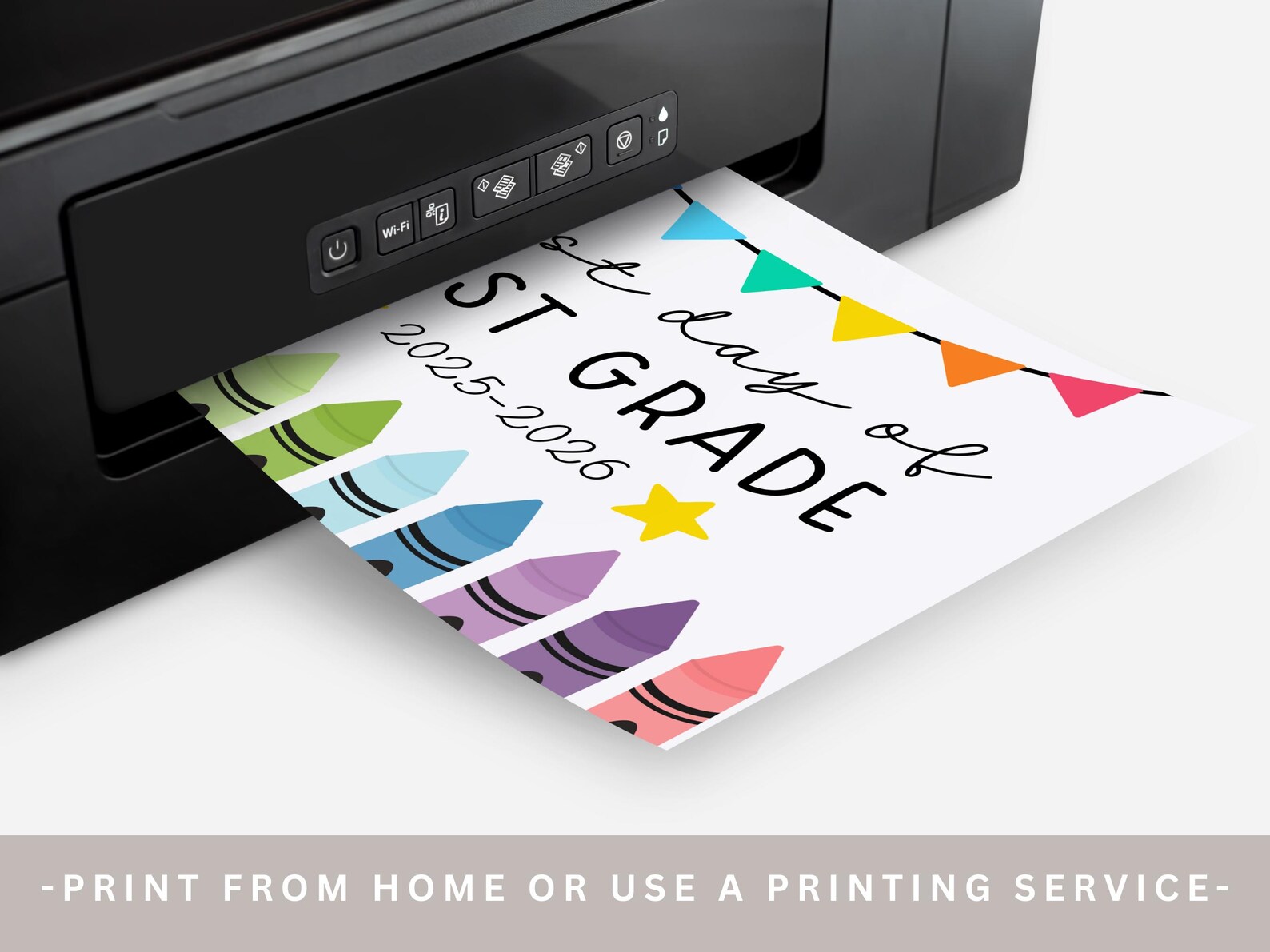 Printable Back to School Sign, First Day of School, Instant Download ...