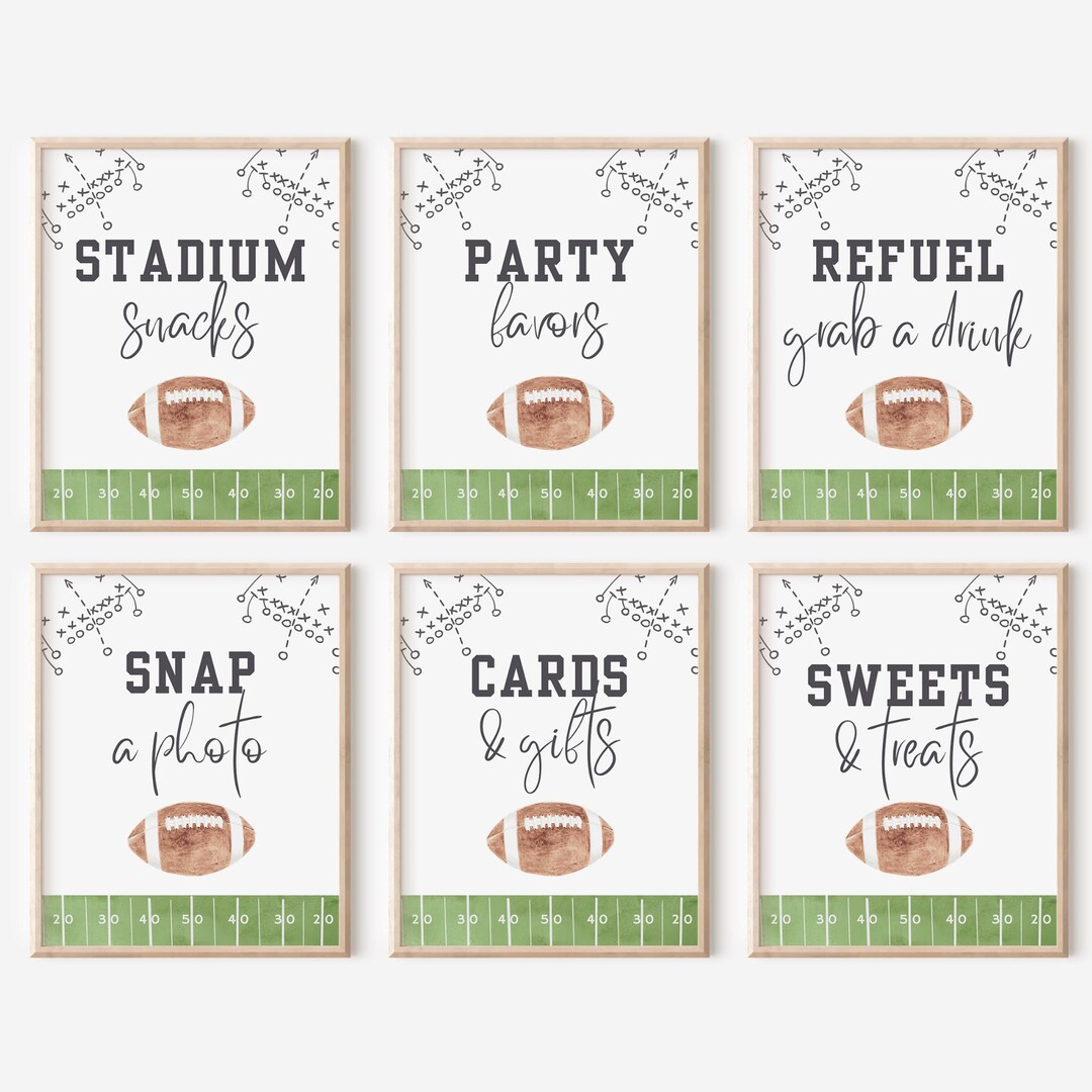 Football Birthday, Football Party Sign Bundle, Instant Download ...