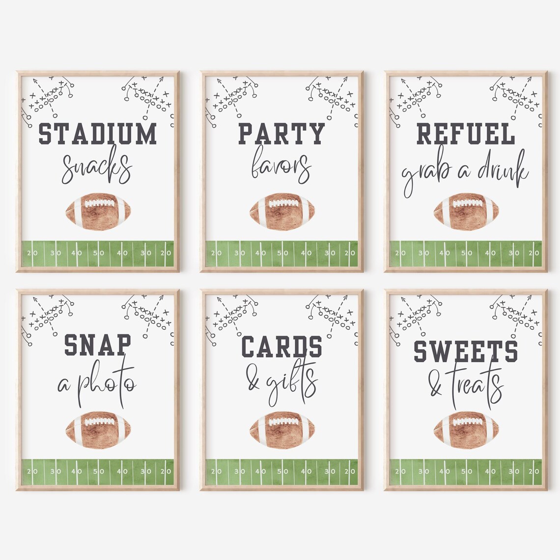 Football Birthday, Football Party Sign Bundle, Instant Download ...