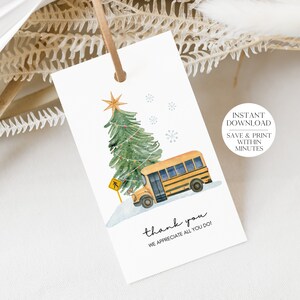 Printable Christmas Gift Tag | Gift for School Bus Driver | Teacher ...