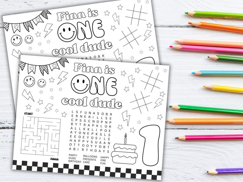 One Cool Dude Coloring Page, 1st Birthday, Happy Dude Birthday ...