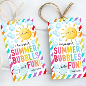 Printable Bubble Favor Tags, Classmate Gifts, Last Day of School ...