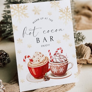 Printable Hot Cocoa Bar Sign, Hot Chocolate Bar, Hot Chocolate Sign ...