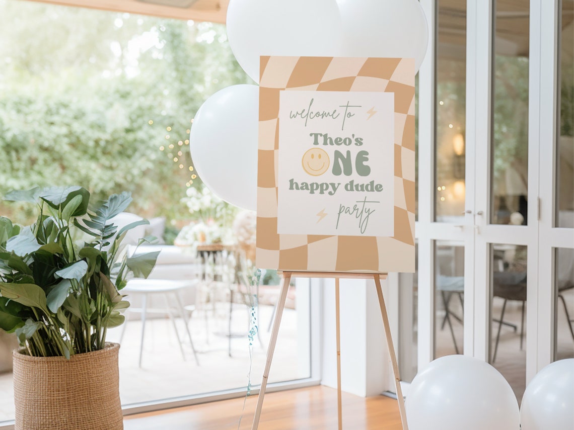 One Happy Dude Welcome Sign, First Birthday Party, One Happy Dude Party ...