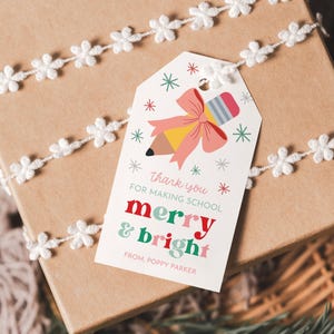 Printable Christmas Gift Tag, Teacher Gift Tag, Gift for Teacher ...