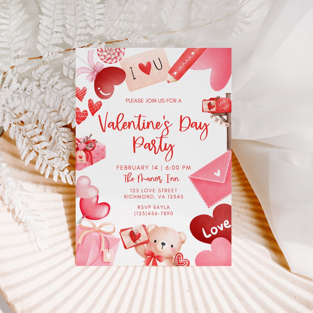 Valentines Day Party Invitation | Valentine Invitation | Valentines Day ...