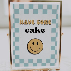 Blue One Happy Dude Cake Table Sign | Instant Download | A102 - Etsy