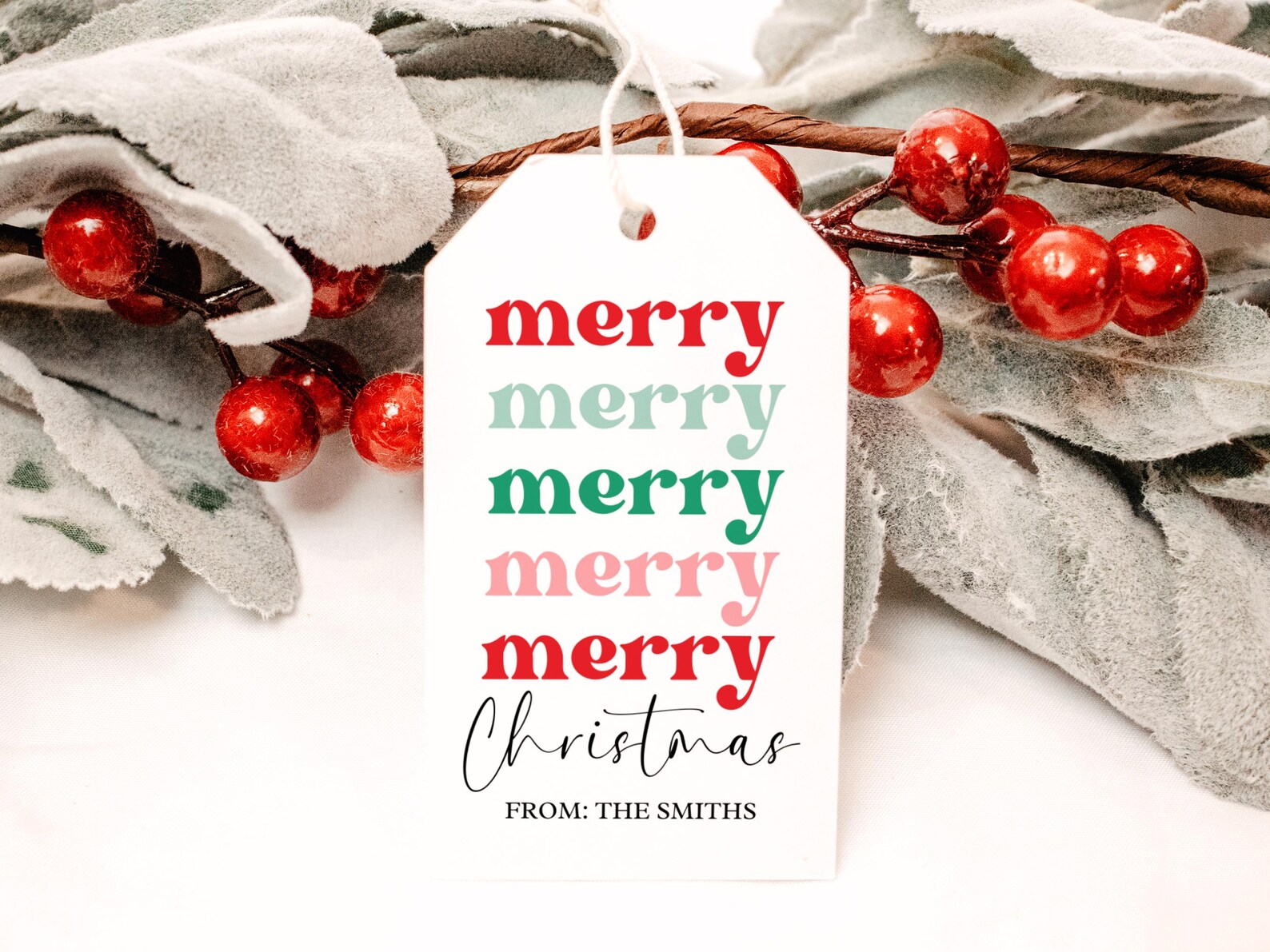 Printable Christmas Favor Tags, Editable Template, Holiday Gift Tags ...