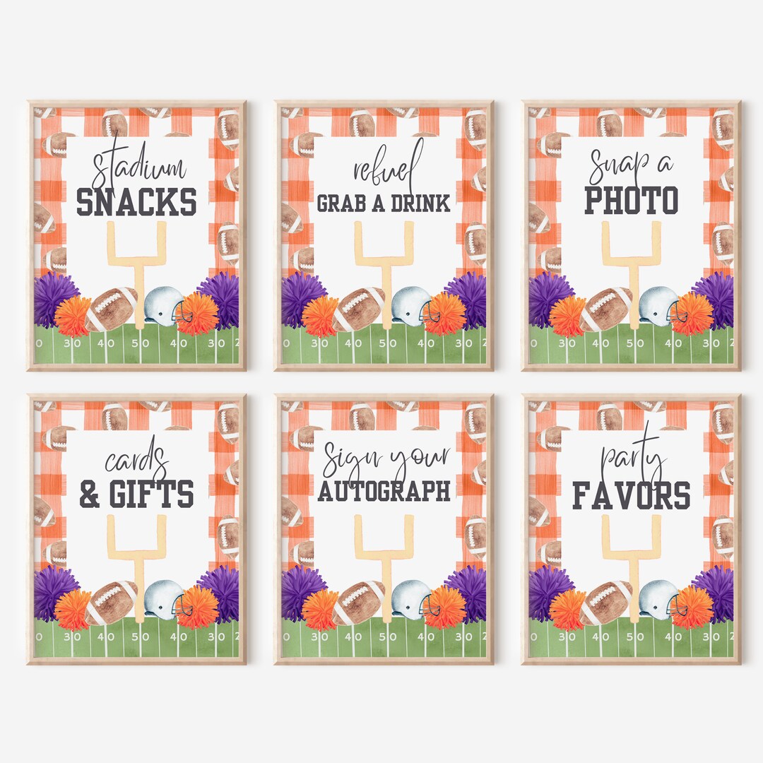 Football Birthday Party Signs, Football Party, Football Sign, Football ...