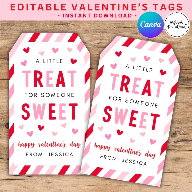 A Little Treat for Someone Sweet Valentine's Gift Tag, Valentines Day ...