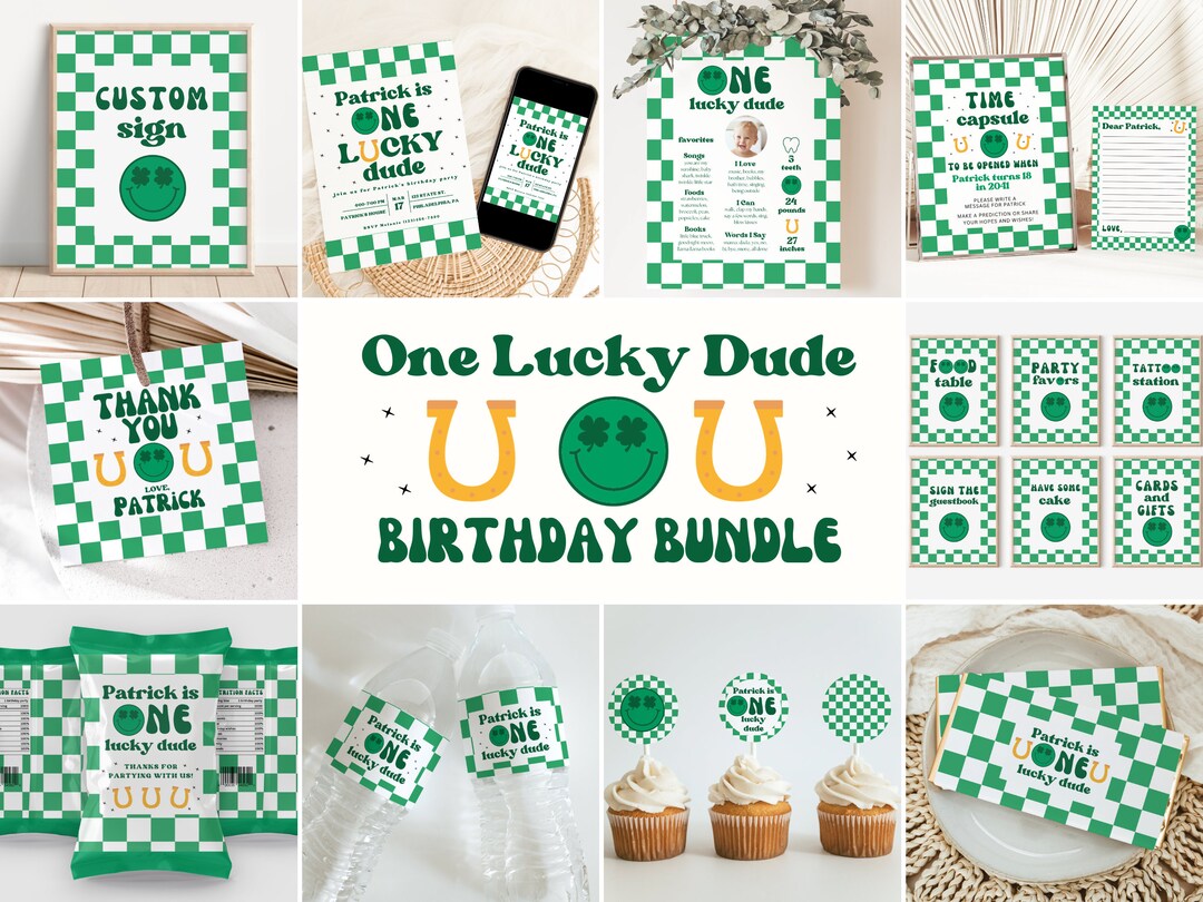 St Patricks Birthday Bundle | Lucky One Birthday | One Lucky Dude ...