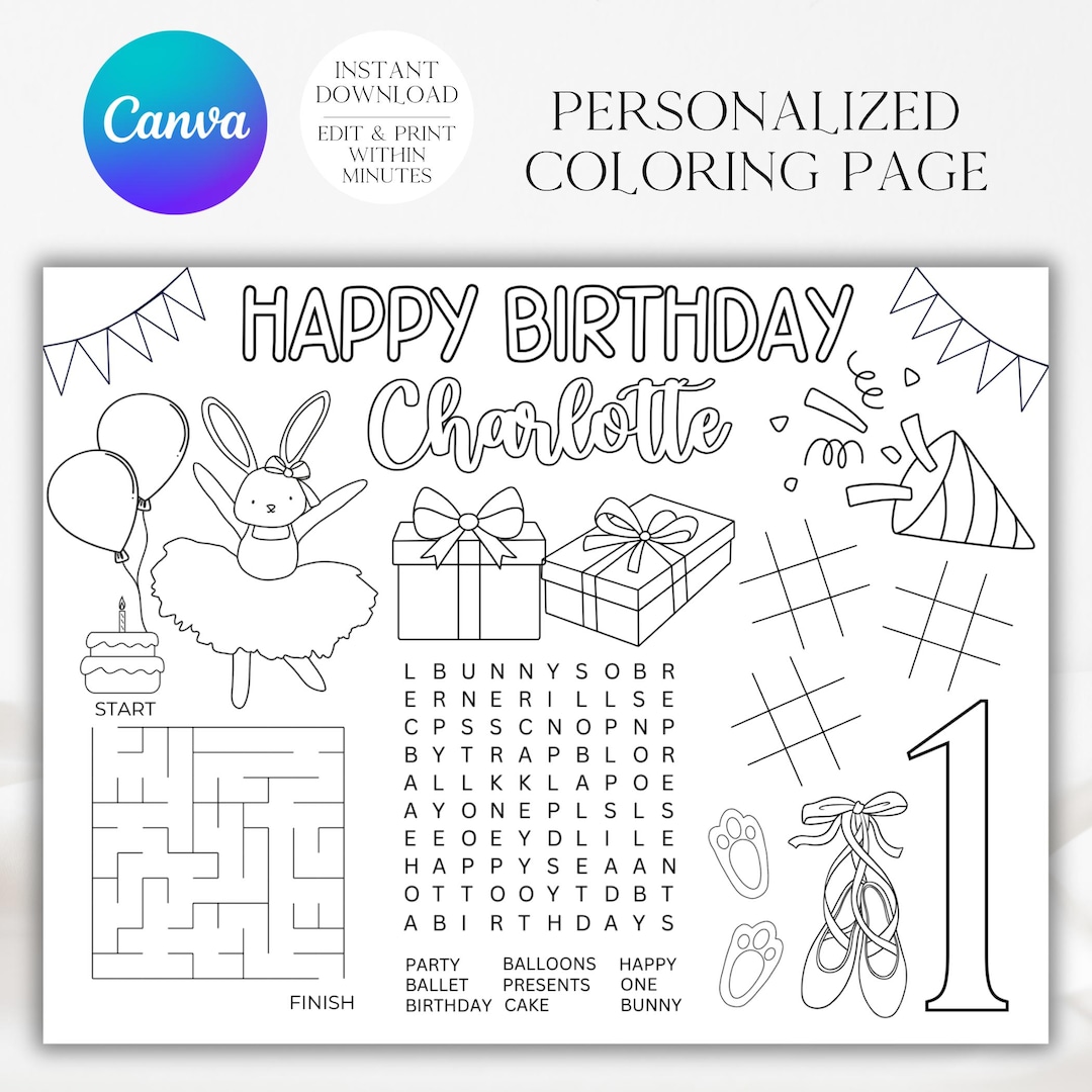 Bunny Birthday Coloring Page, Ballerina Bunny Birthday, Somebunny is ...
