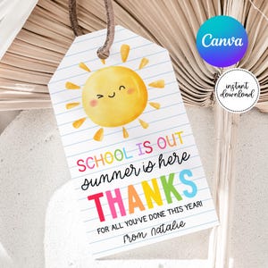 Printable Last Day of School Tag, School Gift Tag, Teacher Gift ...