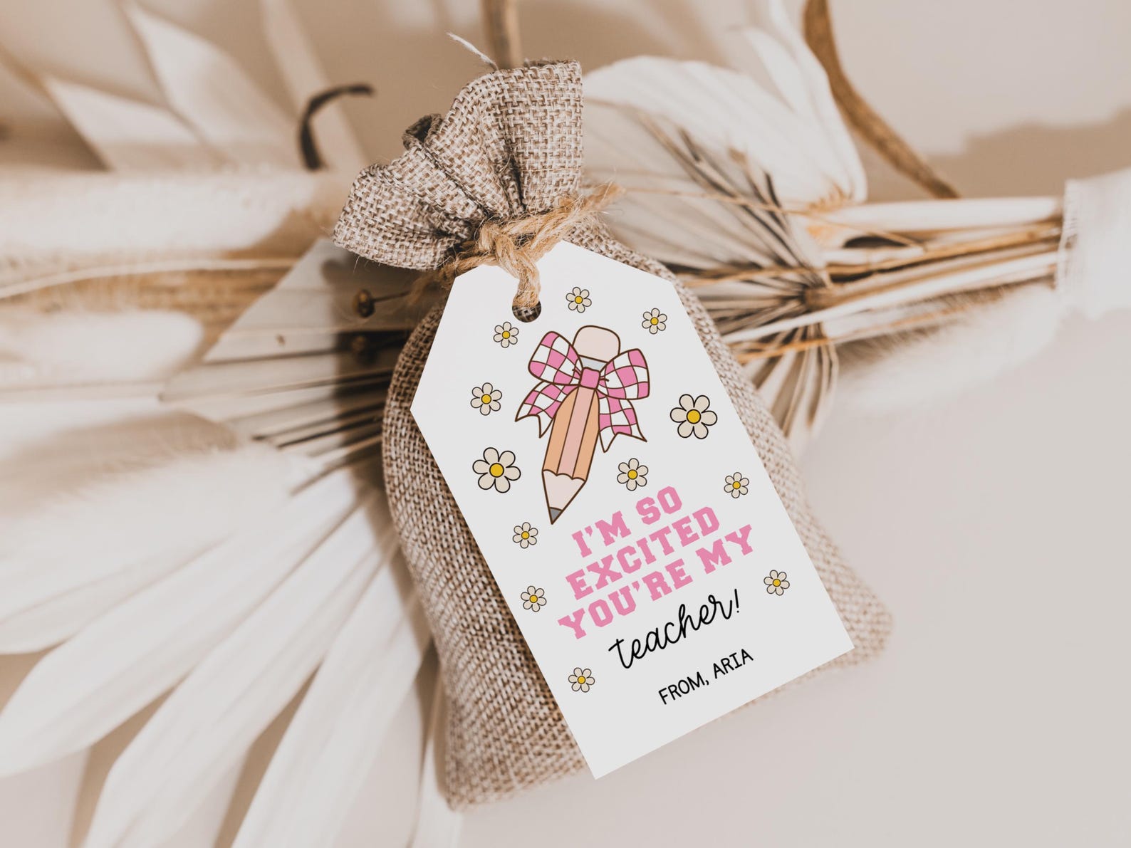 Printable First Day of School Gift Tag, Editable Gift Tags, Teacher ...