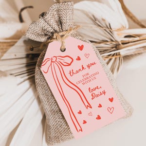 Valentines Birthday Favor Tags, Valentine Birthday, Thank You Tags ...