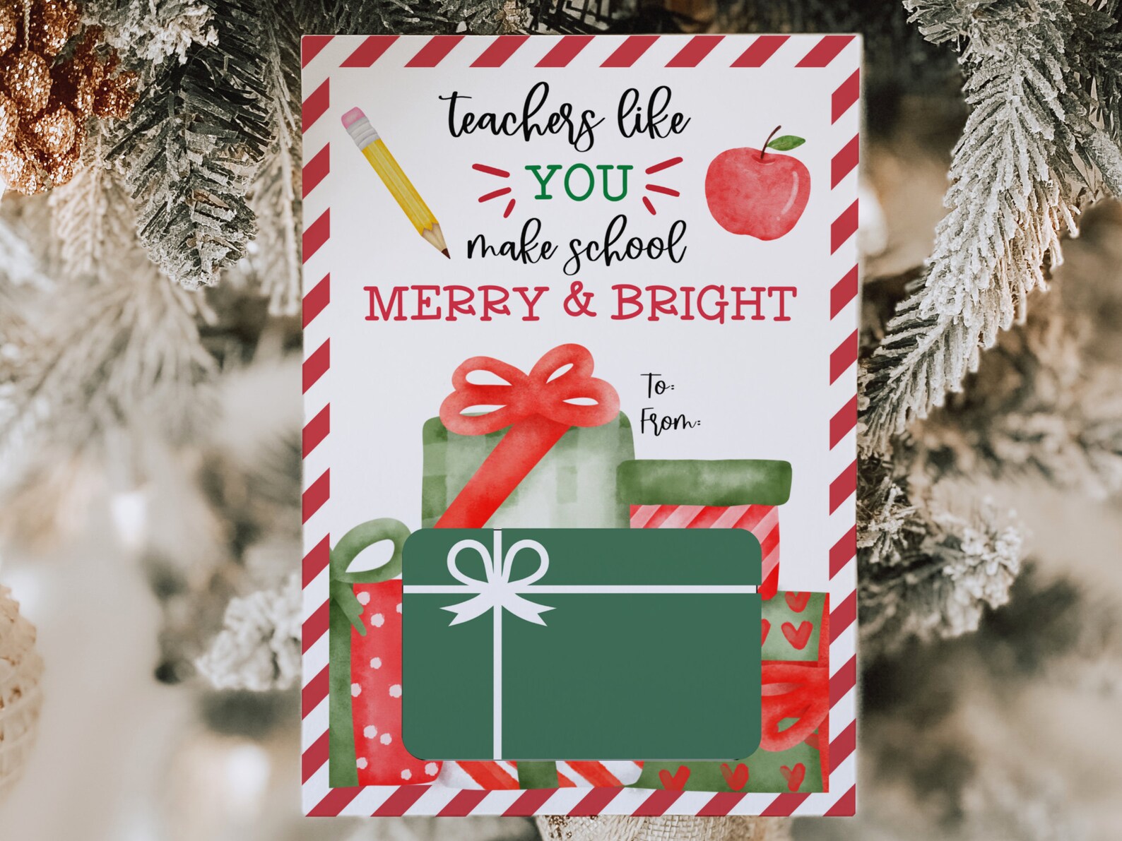 Teacher Christmas Card | Teacher Holiday Card | Teacher Gift | Teacher ...