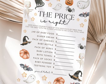 Printable Halloween Baby Shower Game: the Price is Right Template ...