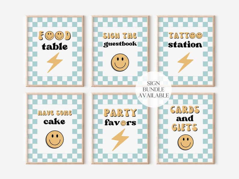 Blue One Happy Dude Cards and Gifts Sign Instant Download - Etsy