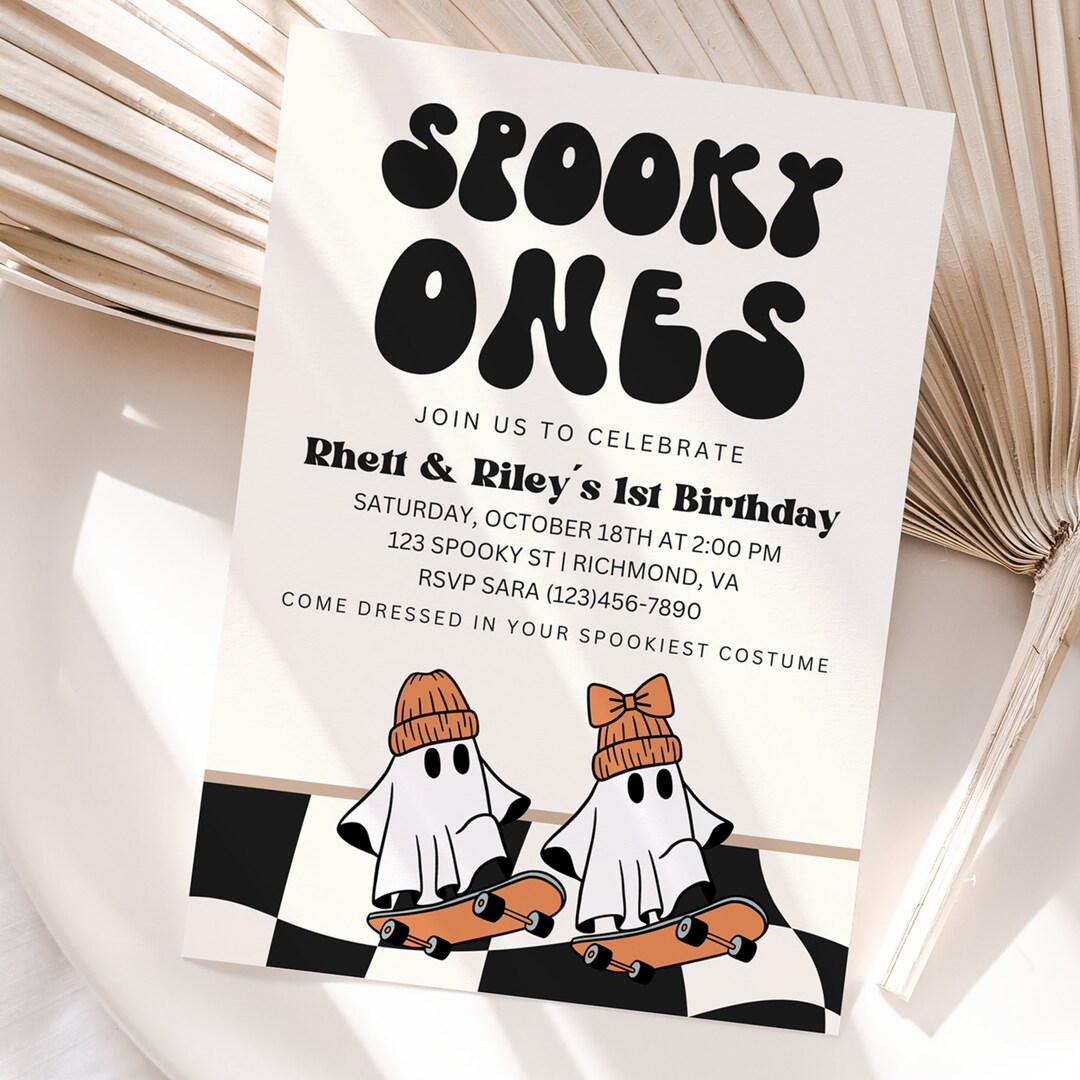 Spooky One Halloween Birthday Invitation, Spooky One Invite, Halloween ...