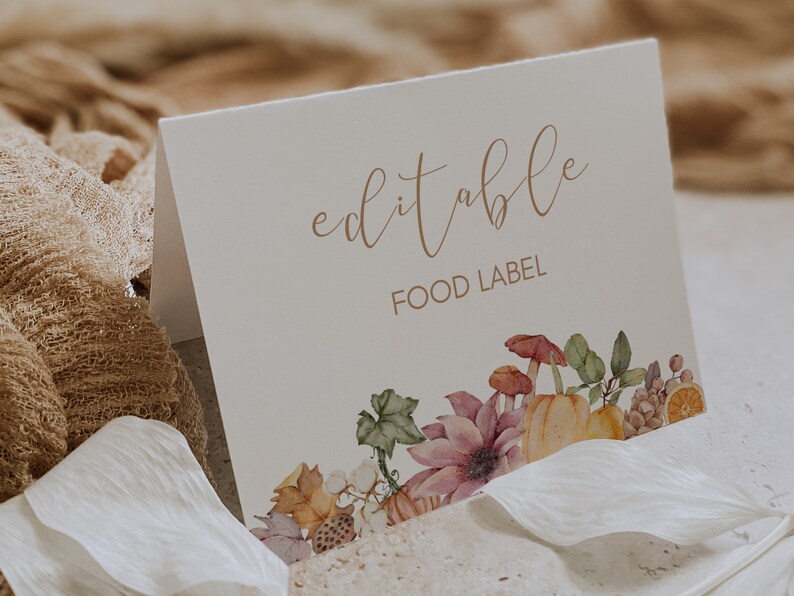 Thanksgiving Food Label Template Autumn Table Decor - Etsy