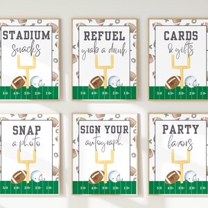 Football Birthday Party Sign Bundle Editable Template Instant Download ...