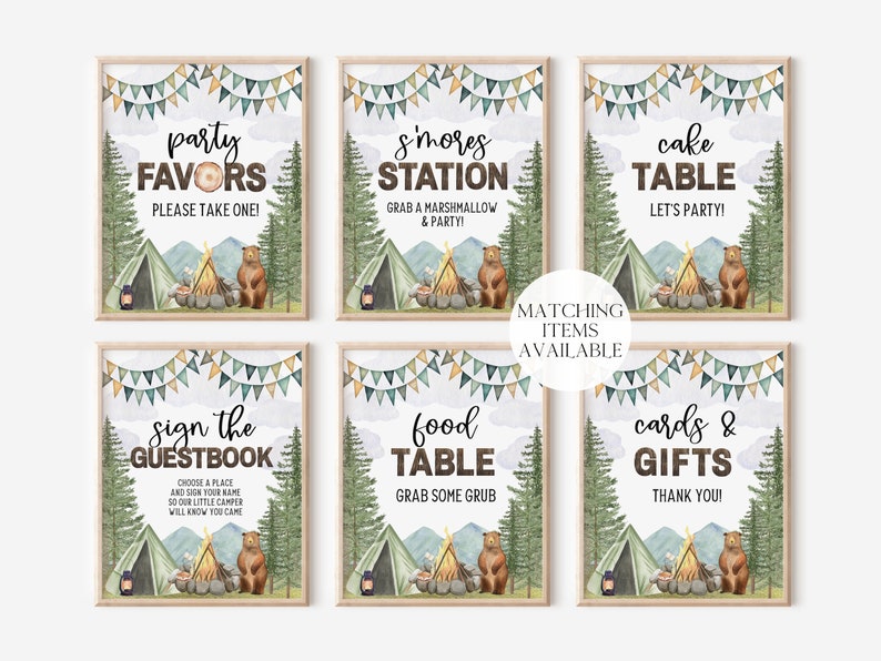 One Happy Camper Birthday Party Chip Bag Template Instant - Etsy