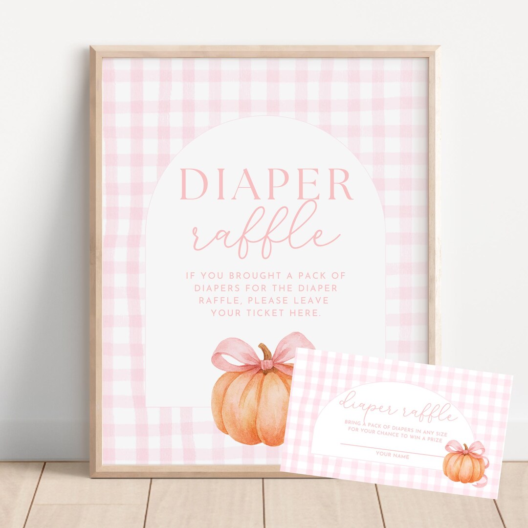 Little Pumpkin Baby Shower Diaper Raffle, Pumpkin Baby Shower, Diaper ...