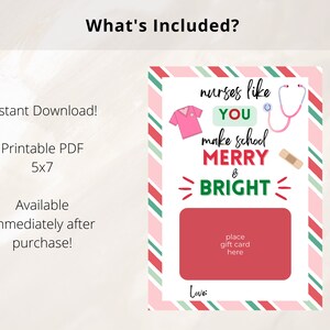 School Nurse Christmas Card | School Christmas Card | Printable ...