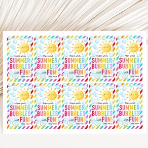 Printable Bubble Favor Tags, Classmate Gifts, Last Day of School ...