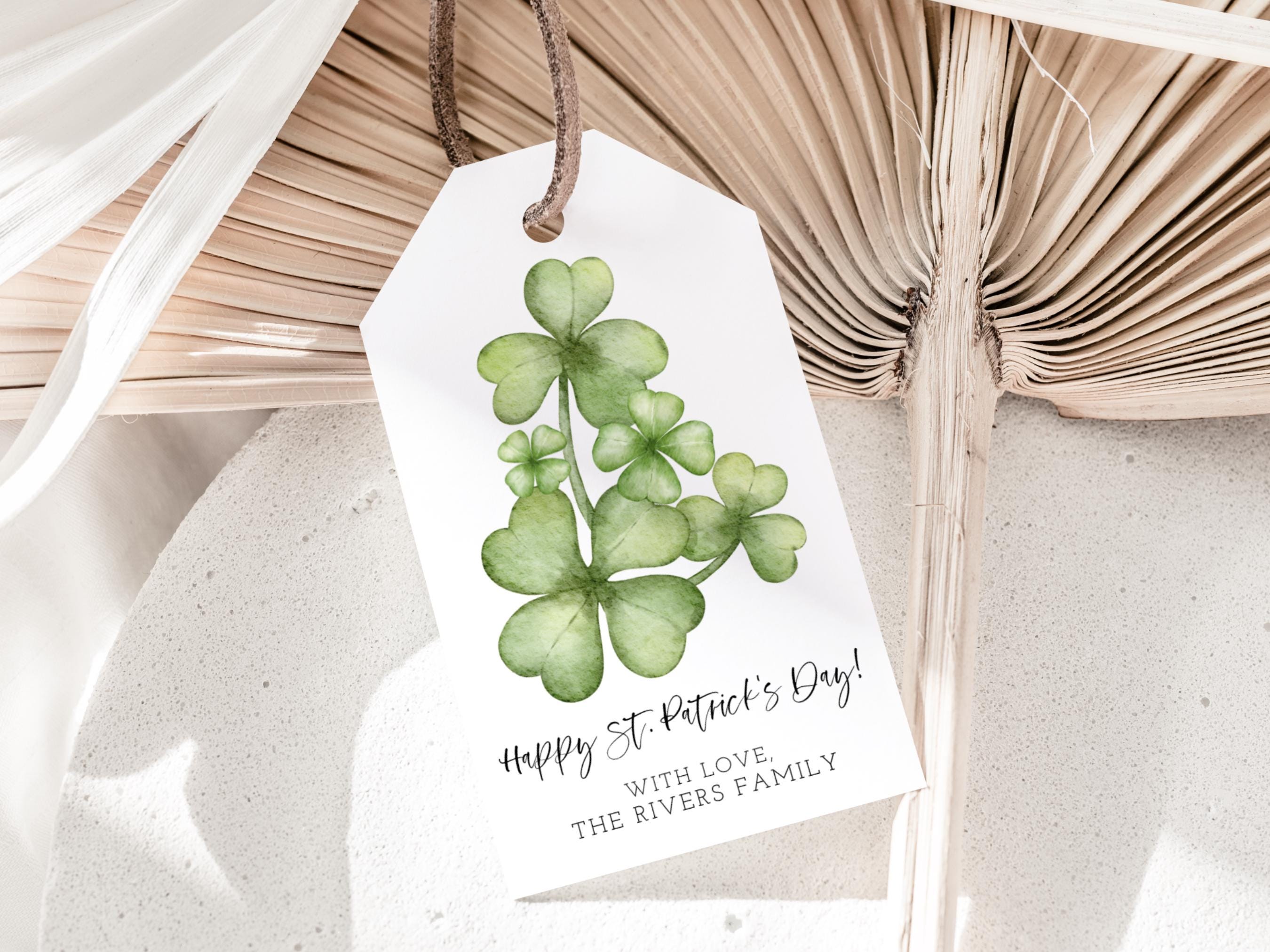 Printable St Patricks Day Gift Tag, St Patrick's Day Tag, Shamrock Gift ...