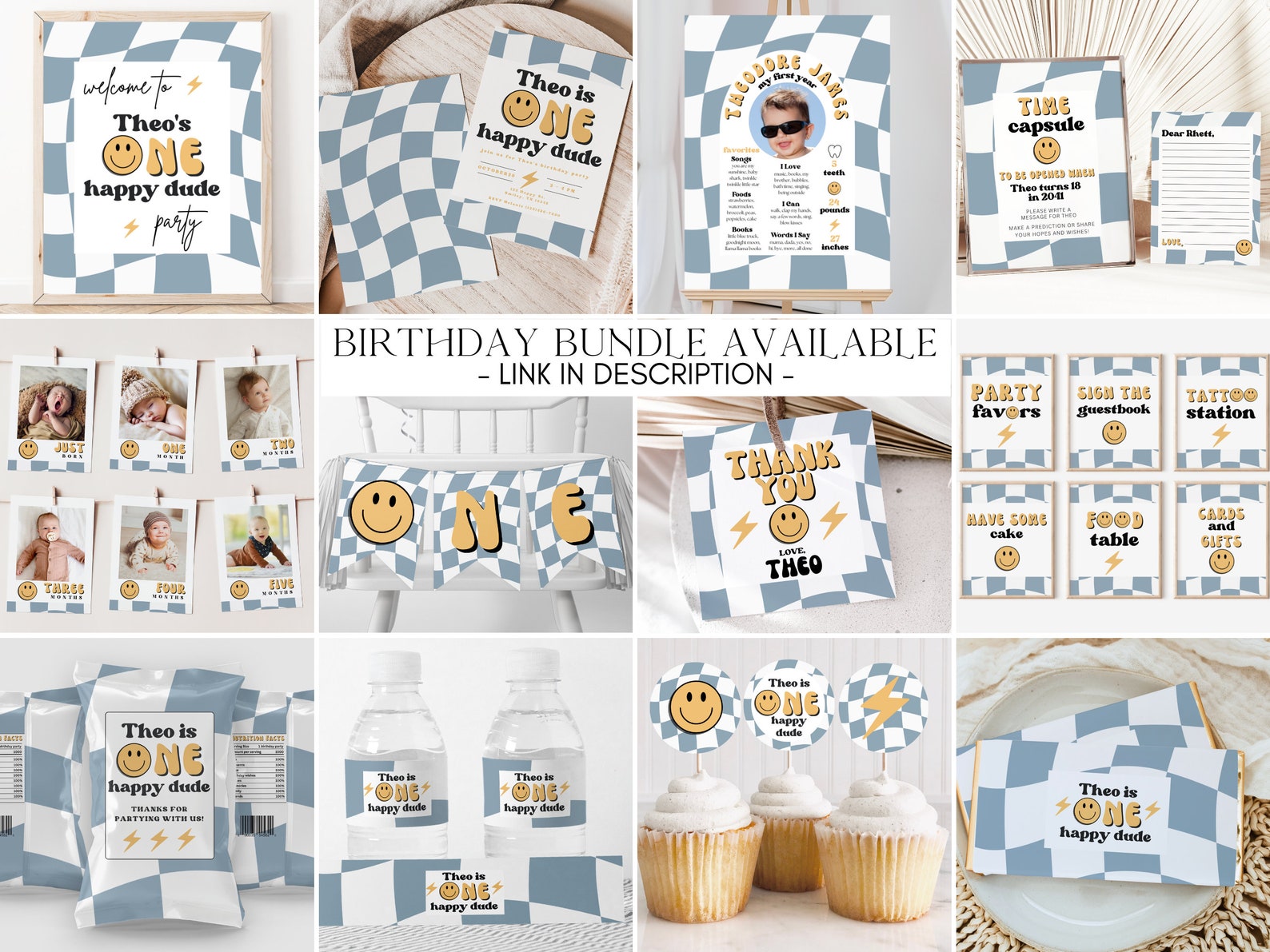 Printable One Happy Dude Birthday Juice Pouch Labels Template, Instant ...