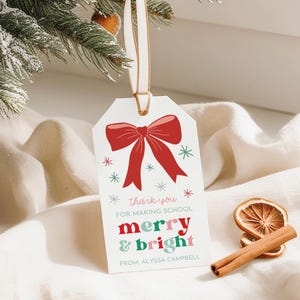 Printable Christmas Gift Tag, Gift for Teacher, Teacher Gift Tag ...