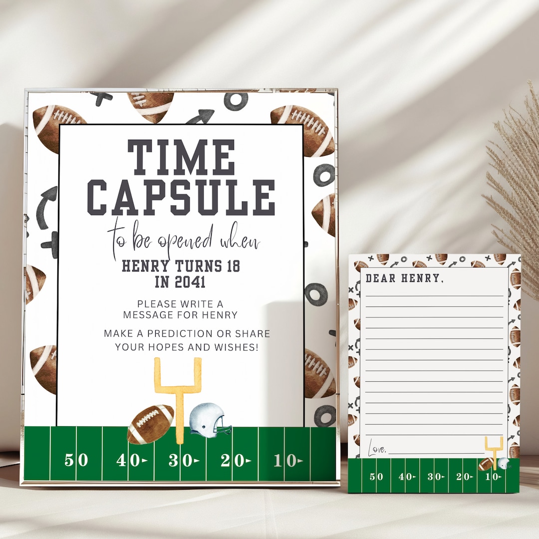 Football Birthday Time Capsule, Football Party, First Birthday, Time ...