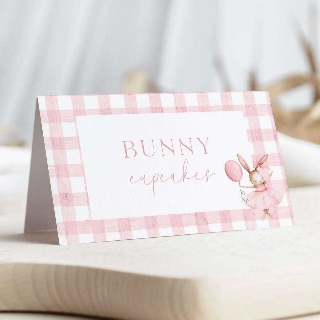 Bunny Birthday Food Labels, Some Bunny is One, Place Cards, Editable ...